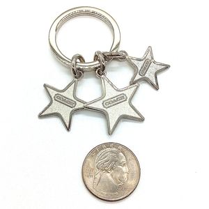 Coach | Accessories | Coach Vintage Triple Star Key Fob Silver Keychain ...